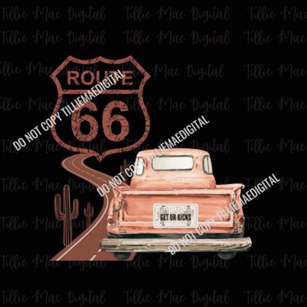 Get Your Kicks Route 66 Cute Peach Brown Aesthetic Girls Trip PNG Retro Tshirt Sublimation ...