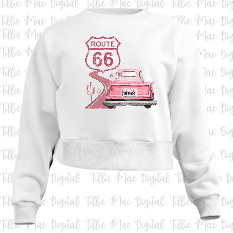 Route 66 Pink Truck PNG: Retro Girls Trip Design (digital Download) - Etsy