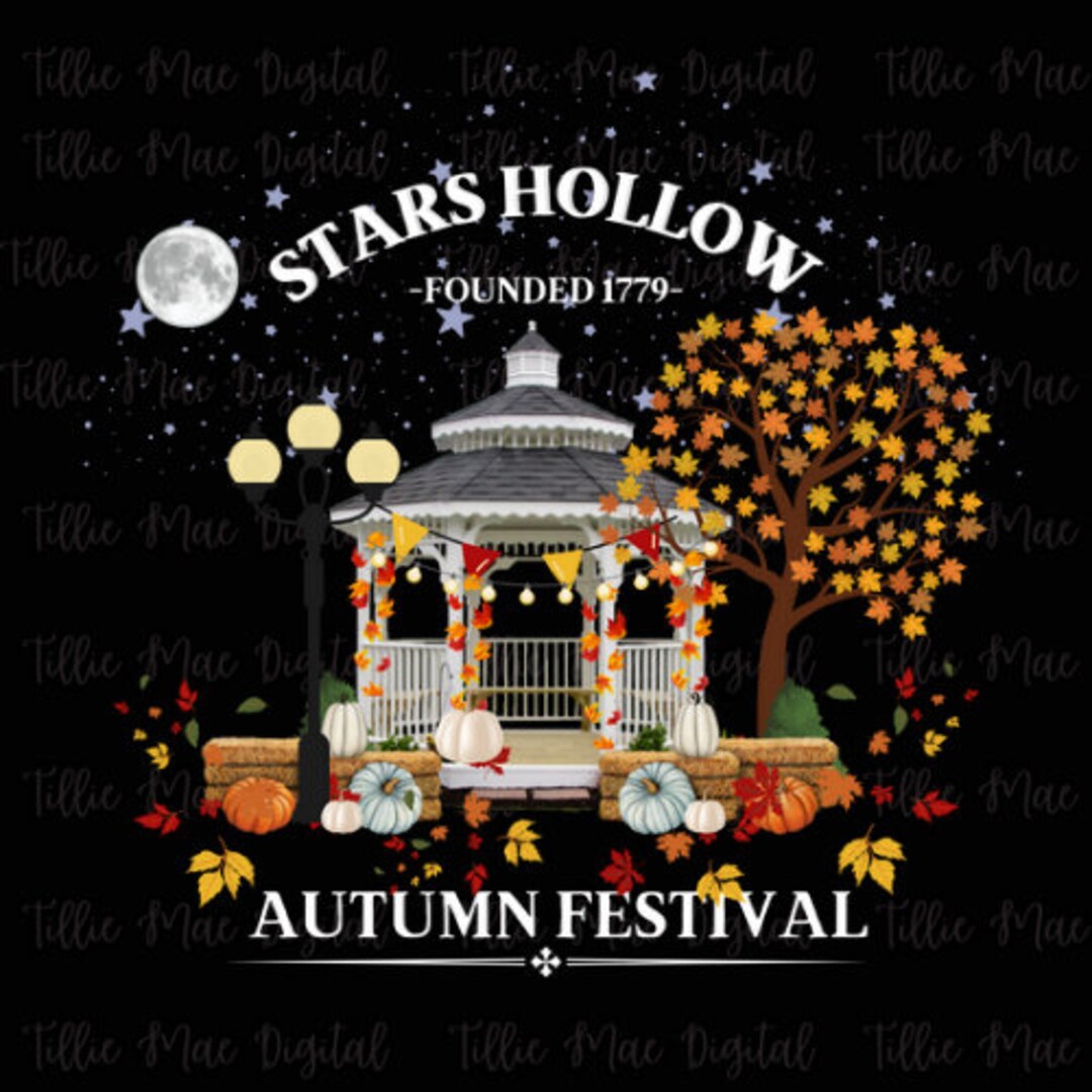 New Fall Autumn Festival Stars Hollow PNG Nighttime Gazebo - Etsy