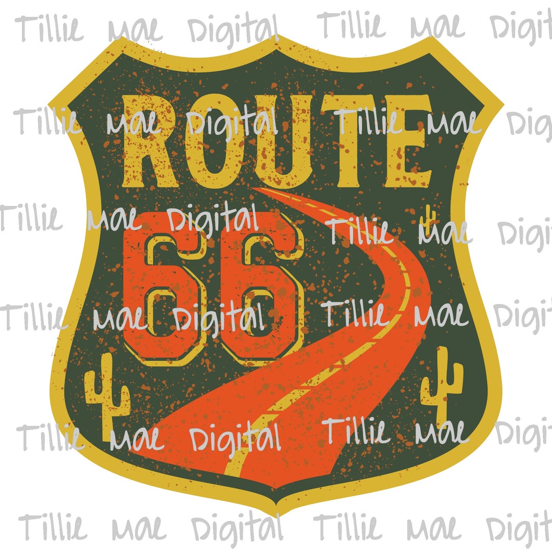 Route 66 Distressed PNG File Vintage Retro Tshirt Sublimation - Etsy