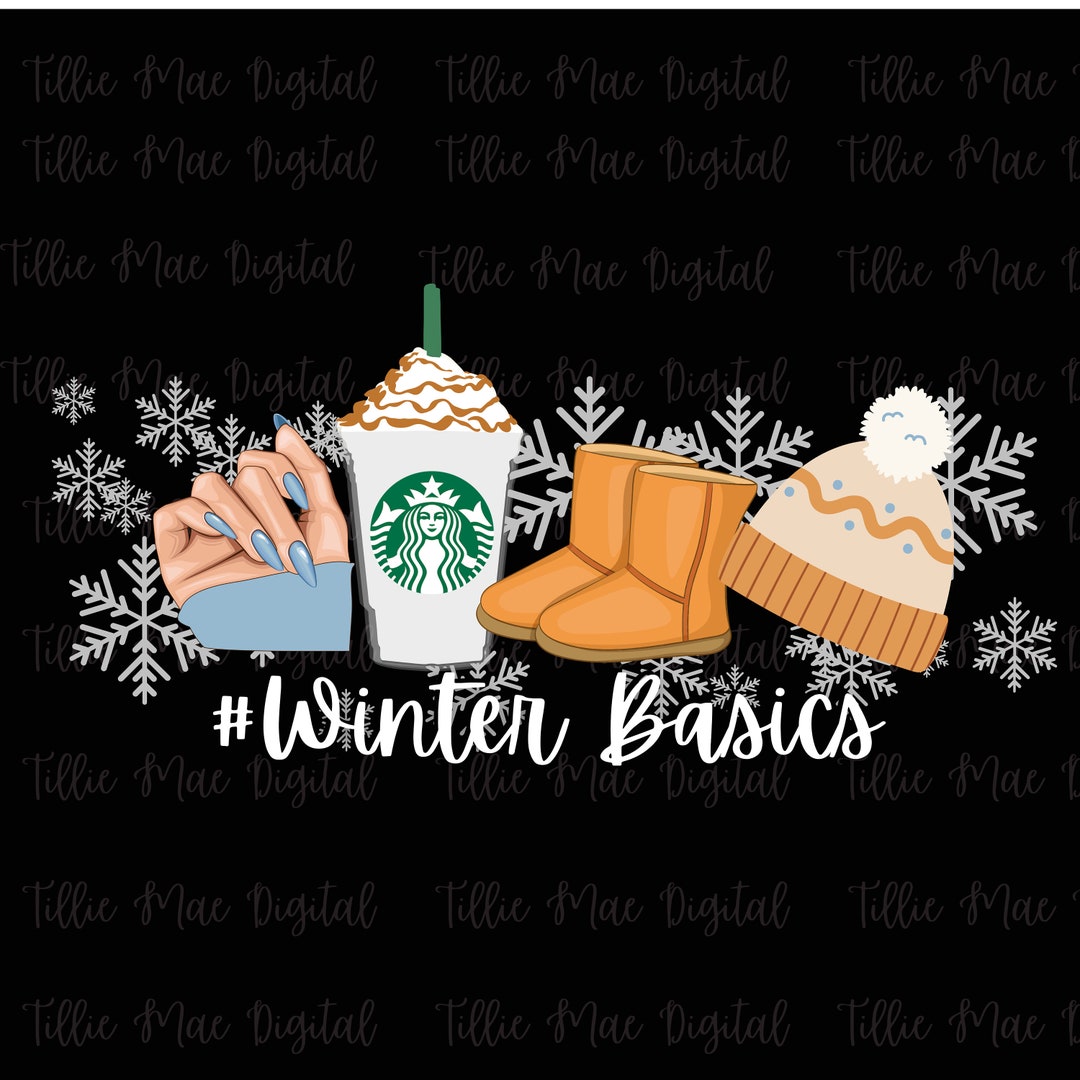 Winter Basics Stanley PNG Starbucks Winter Nails Uggs Beanie - Etsy