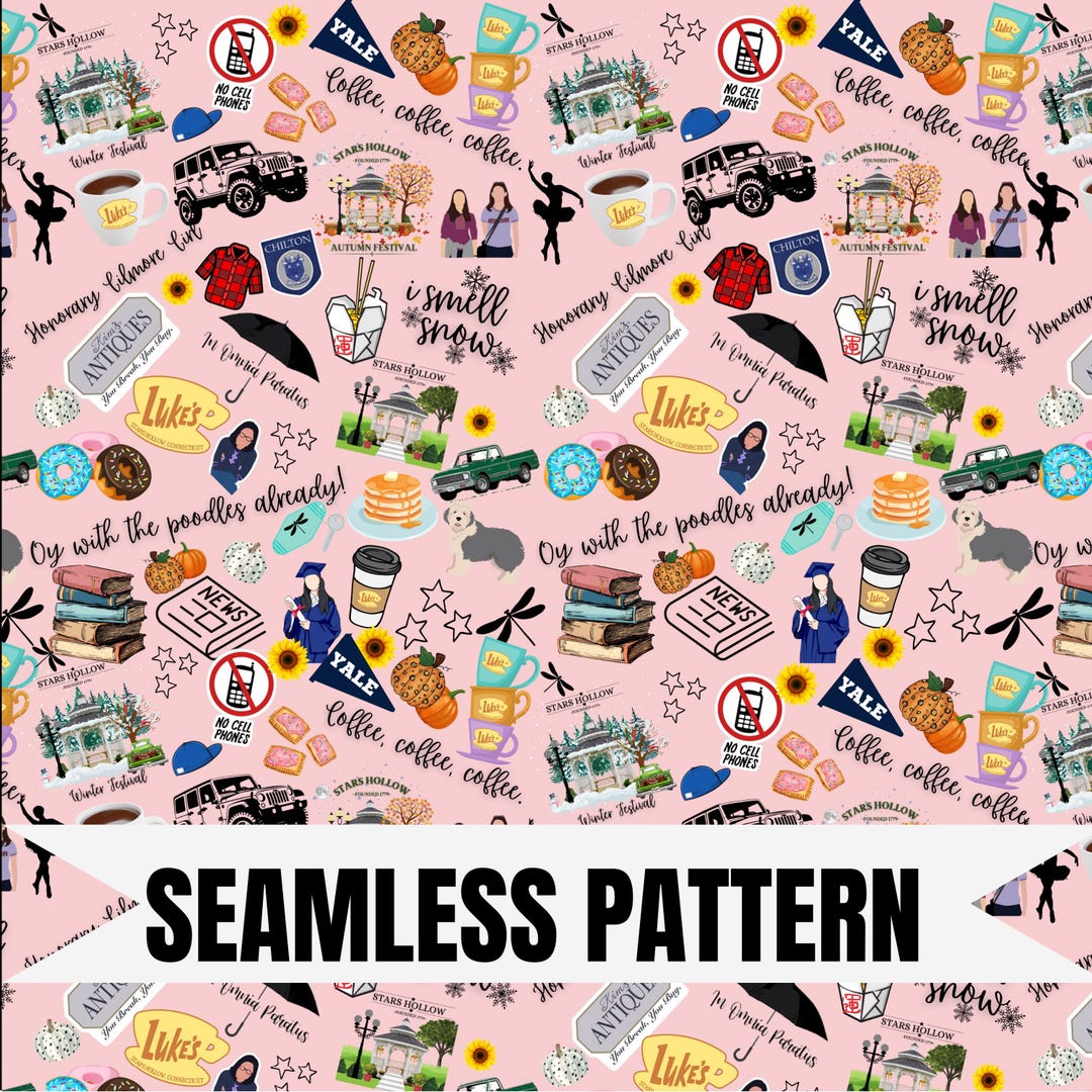 Gilmore Girls Seamless Pattern | Stars Hollow Pattern | Digital Download |seamless Pattern ...
