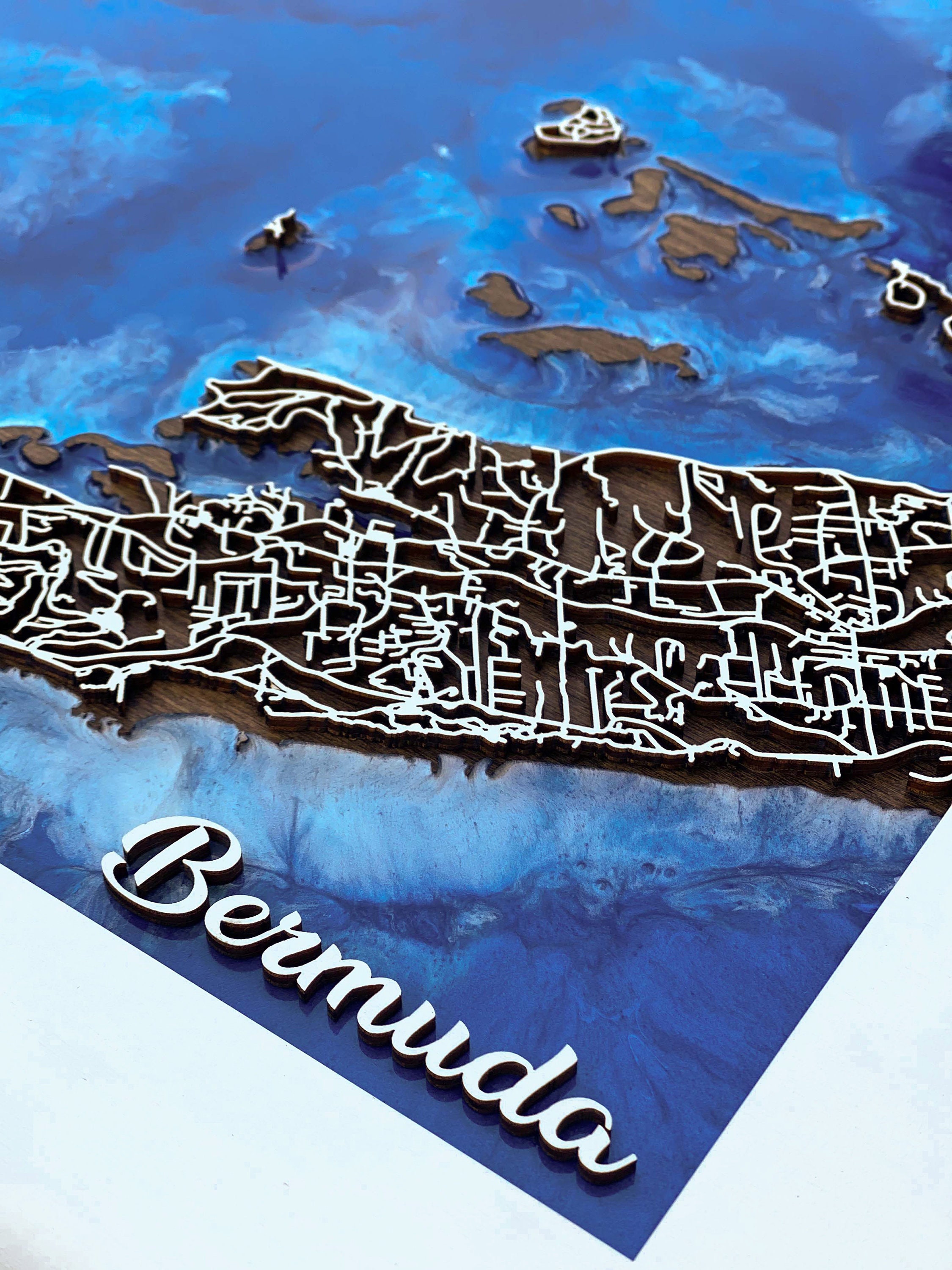 Bermuda Map Wood and Epoxy - Etsy