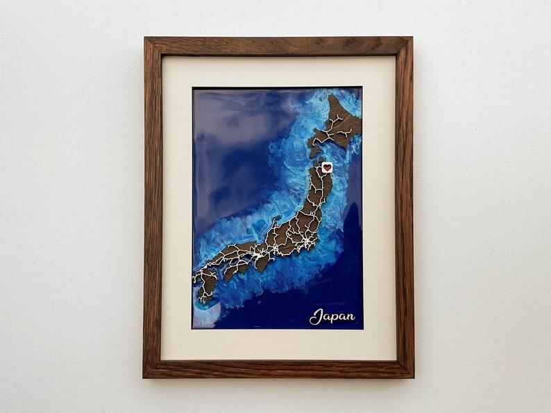 Japan Map - Wood and Epoxy Map - Etsy Canada