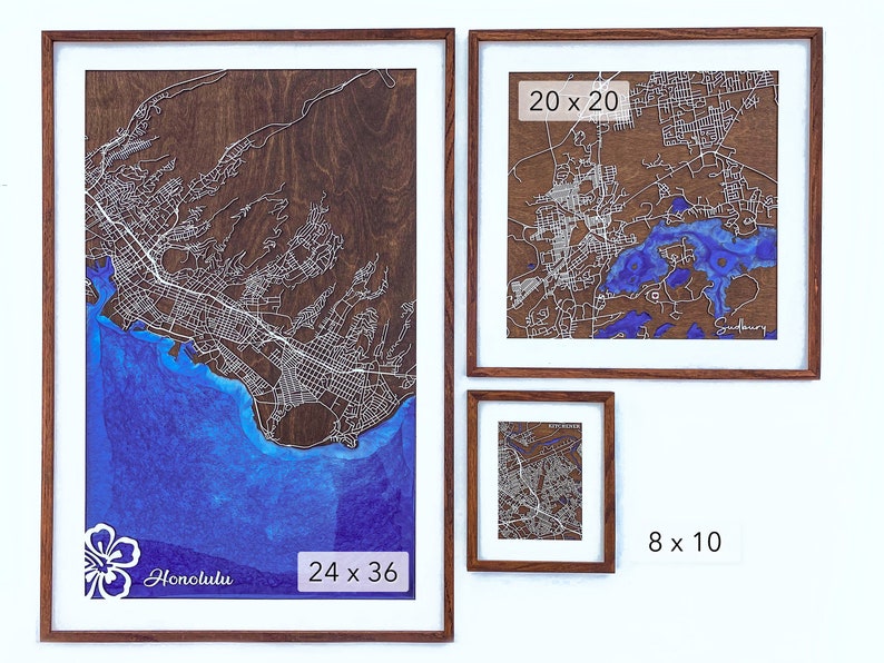 Toronto Map Wood and Epoxy - Etsy Canada