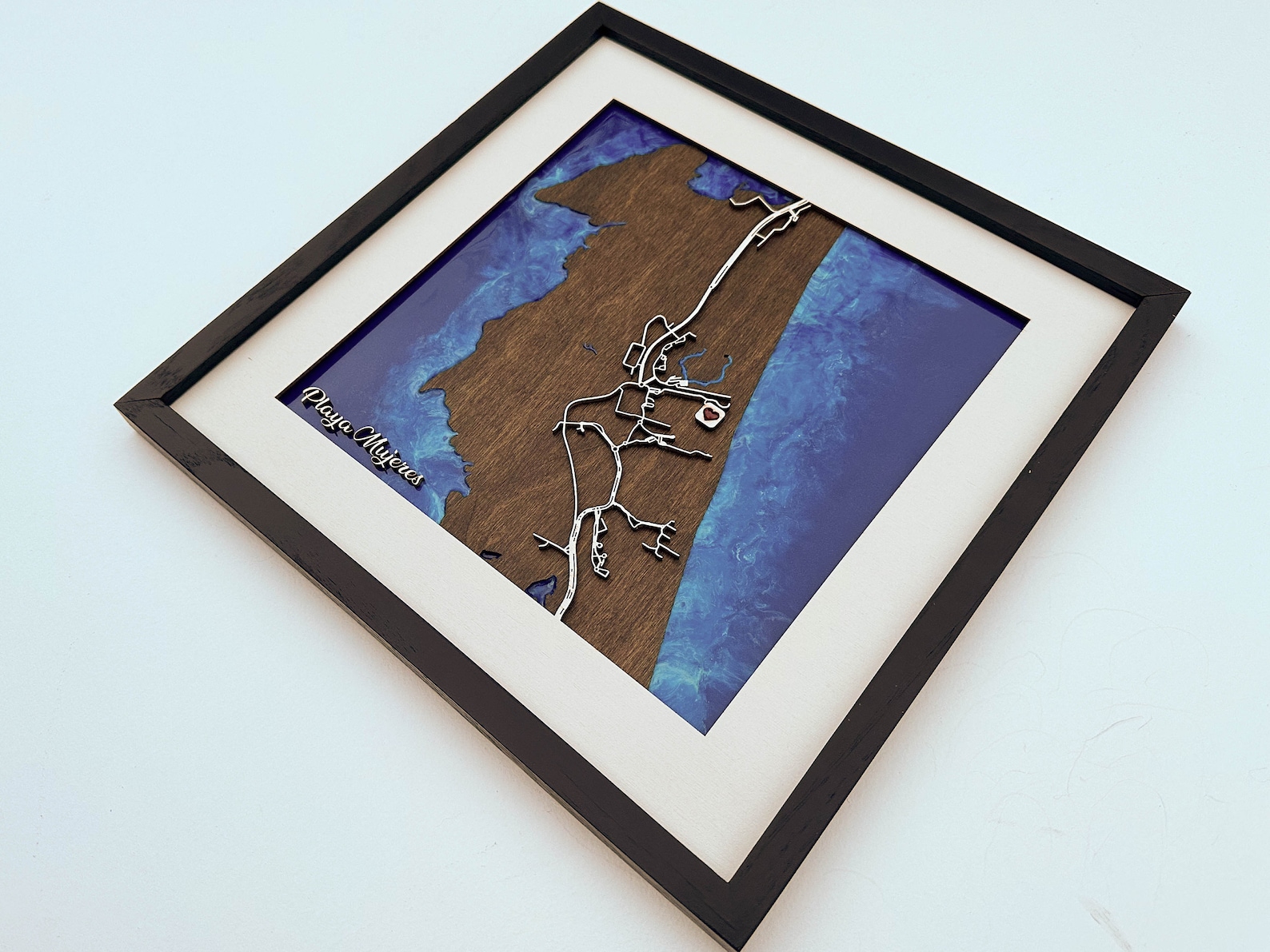 Playa Mujeres Map - Wood and Epoxy Map - Etsy