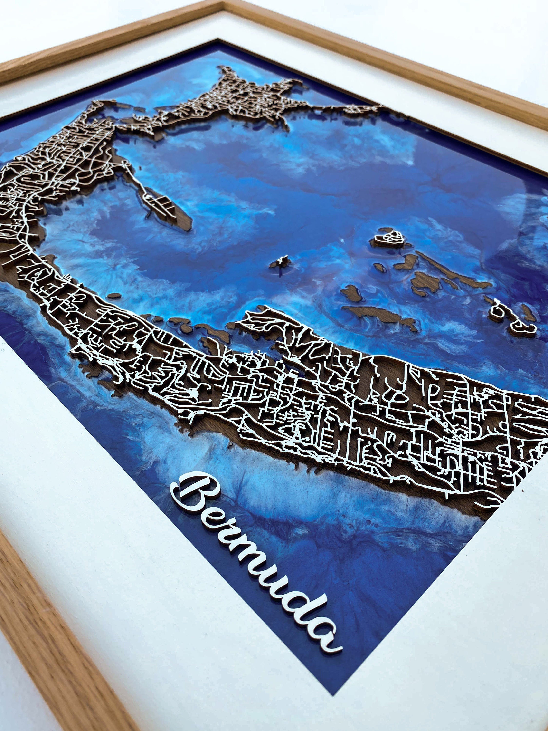 Bermuda Map Wood and Epoxy - Etsy