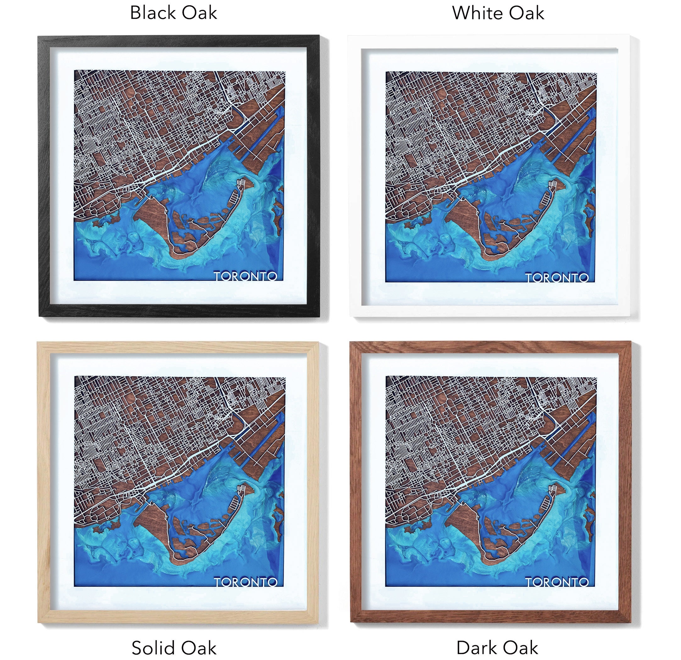 Toronto Map Wood and Epoxy - Etsy Canada