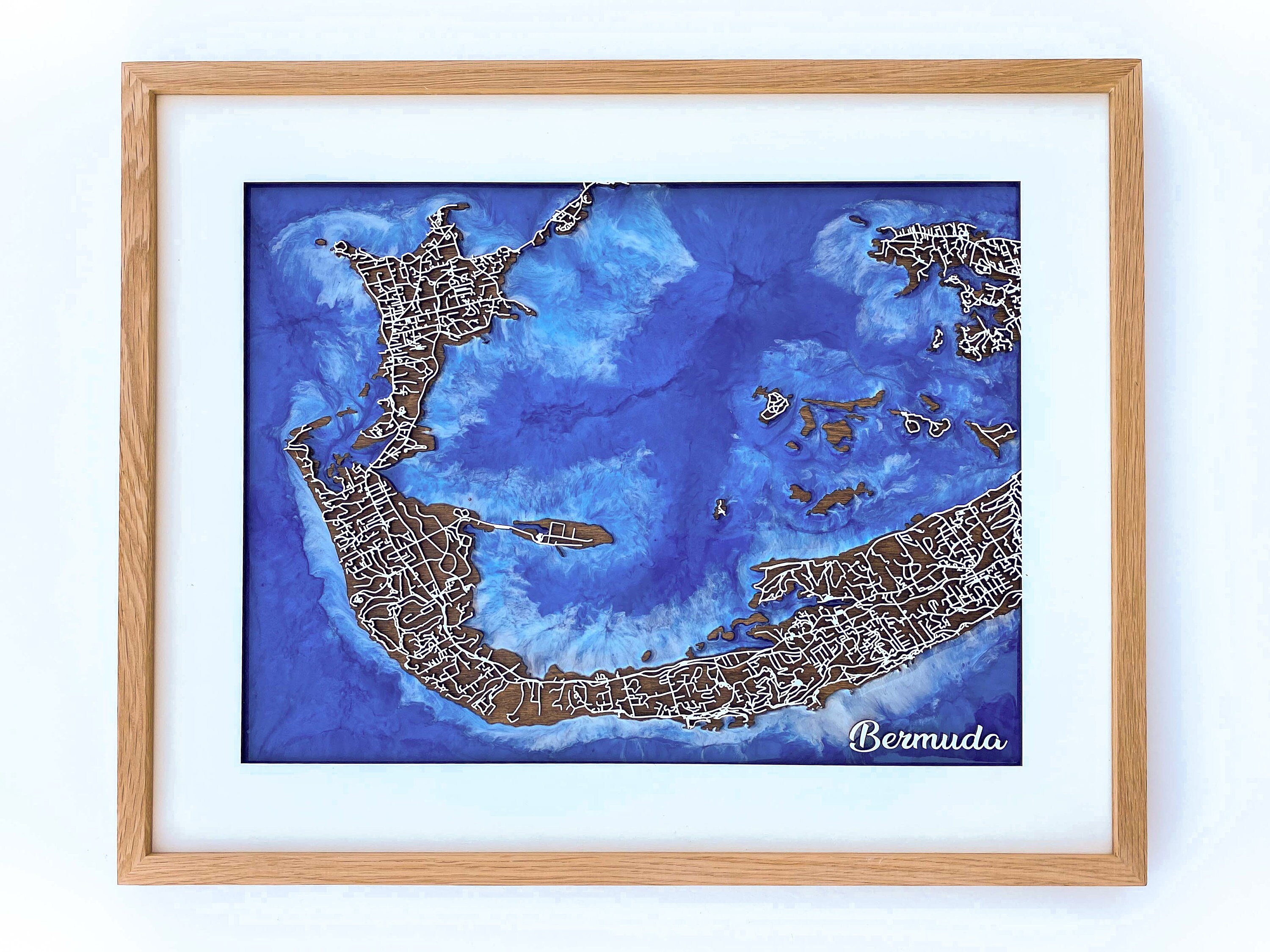 Bermuda Map Wood and Epoxy - Etsy