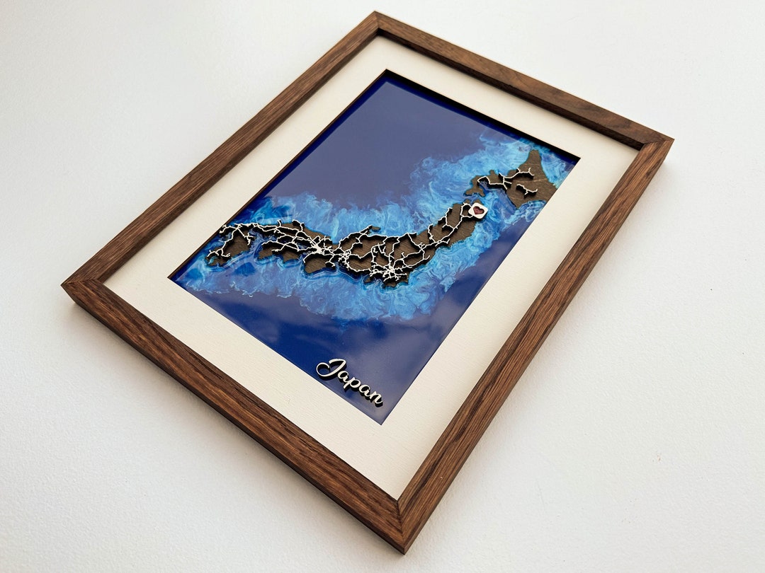 Japan Map - Wood and Epoxy Map - Etsy UK