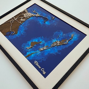 Elbow Cay Map - Wood and Epoxy Map - Etsy UK