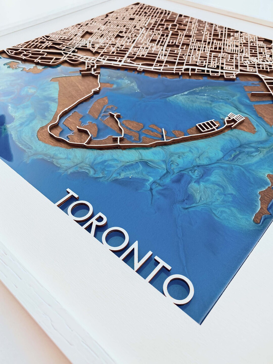 Toronto Map - Wood and Epoxy - Etsy Canada