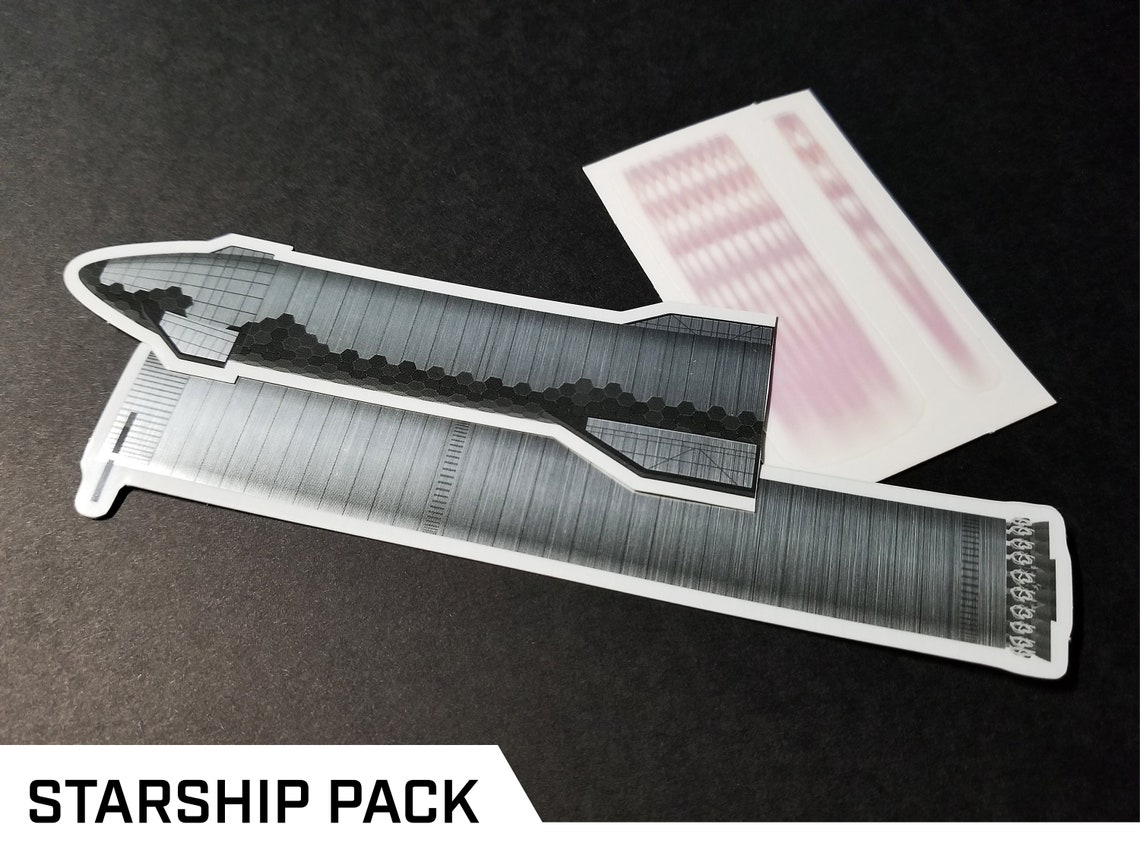 BRUSHED METAL Spacex Starship and Super Heavy Booster Stickers - Etsy
