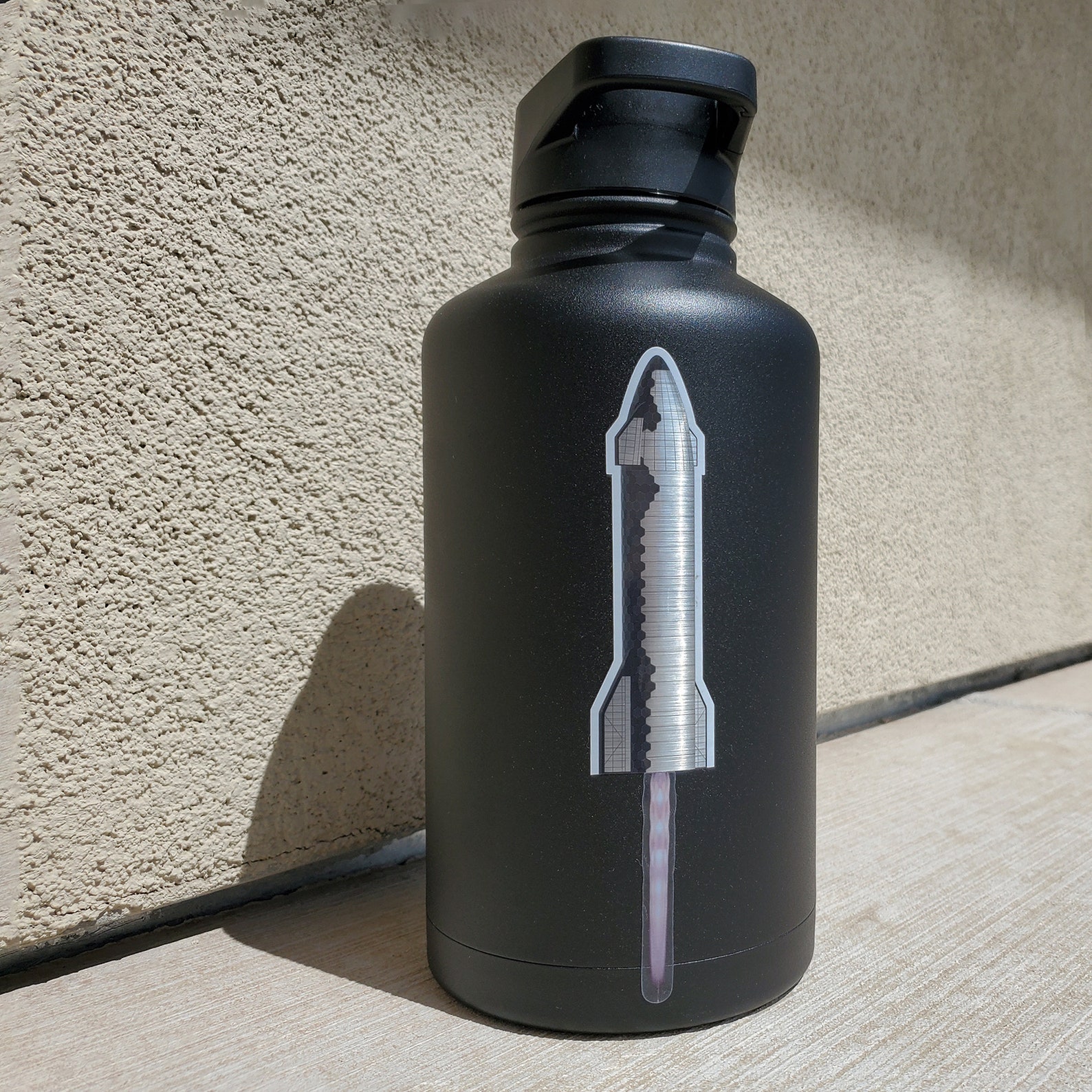 BRUSHED METAL Spacex Starship and Super Heavy Booster Stickers - Etsy