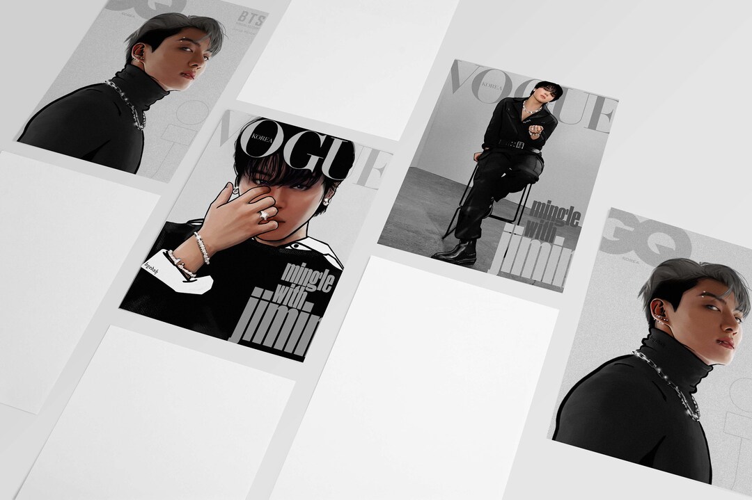 BTS Art Print Jungkook GQ Magazine Cover Jimin Vogue Korea - Etsy
