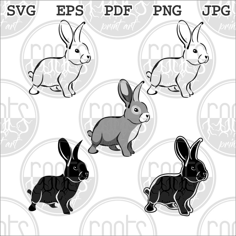 Rabbit SVG, Bunny Clipart, Cute Pet Vector Download, Printable Art,farm ...