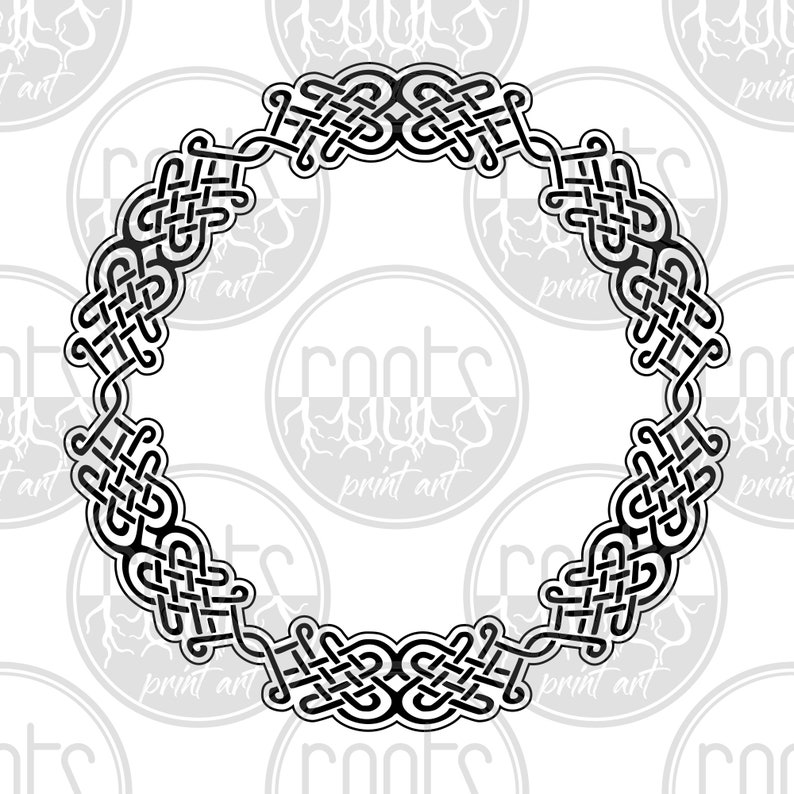 Celtic Knot, Circle Frame, Irish Knotwork, Traditional Ireland Ornate ...