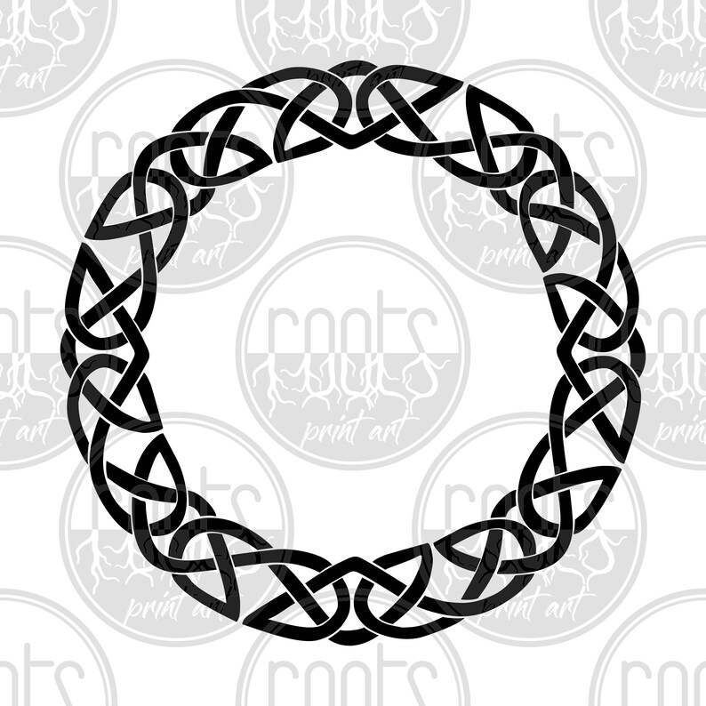 Celtic Knot, Circle Frame, Irish Knotwork, Traditional Ireland Ornate ...