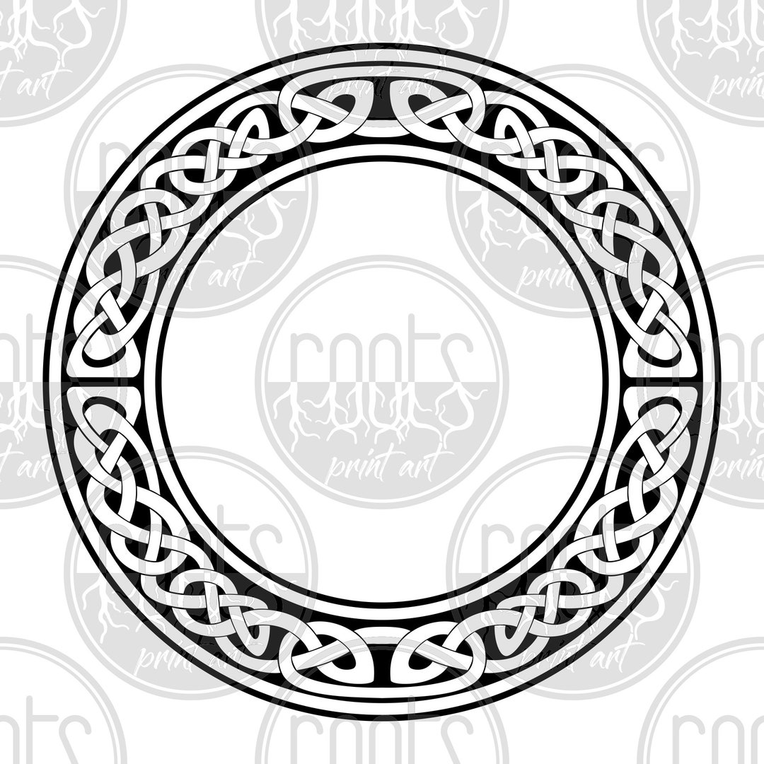Celtic Knot, Circle Frame, Irish Knotwork, Traditional Ireland Ornate ...