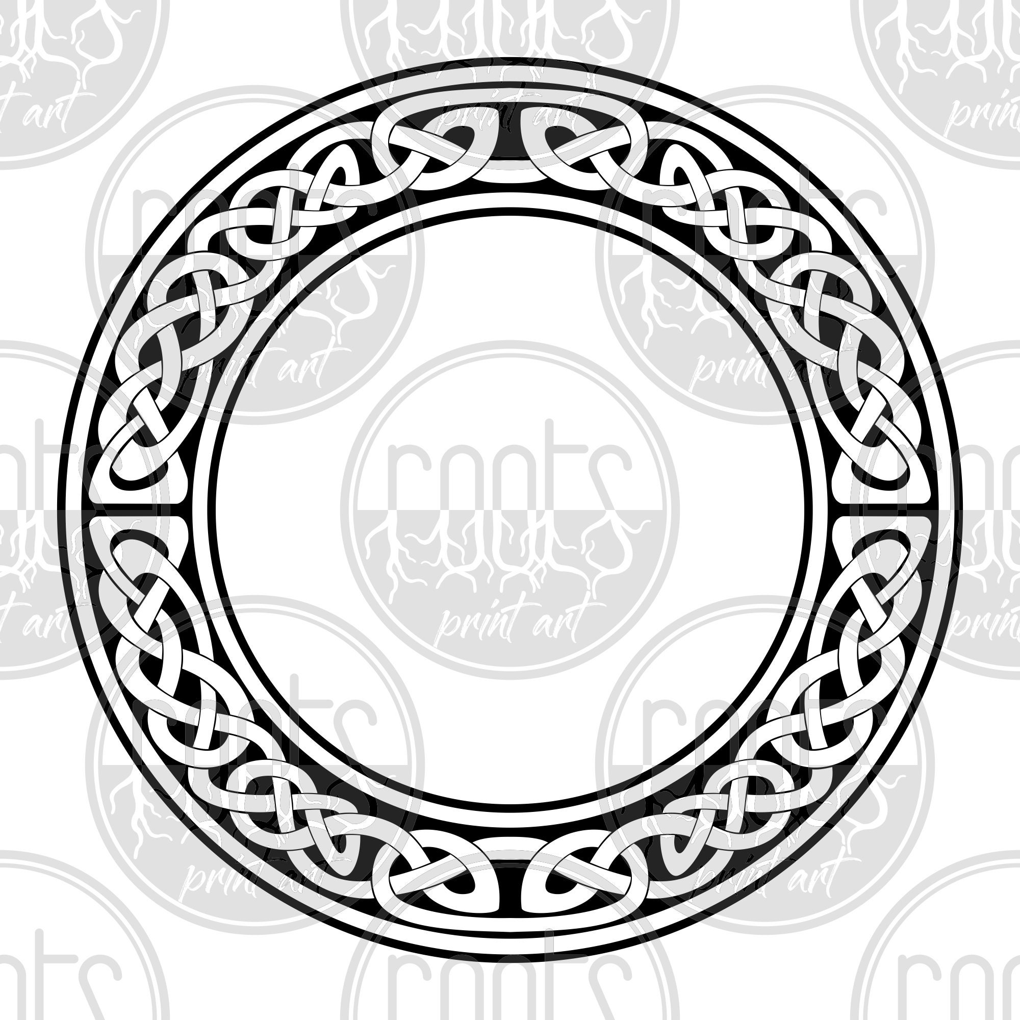 Celtic Knot, Circle Frame, Irish Knotwork, Traditional Ireland Ornate ...