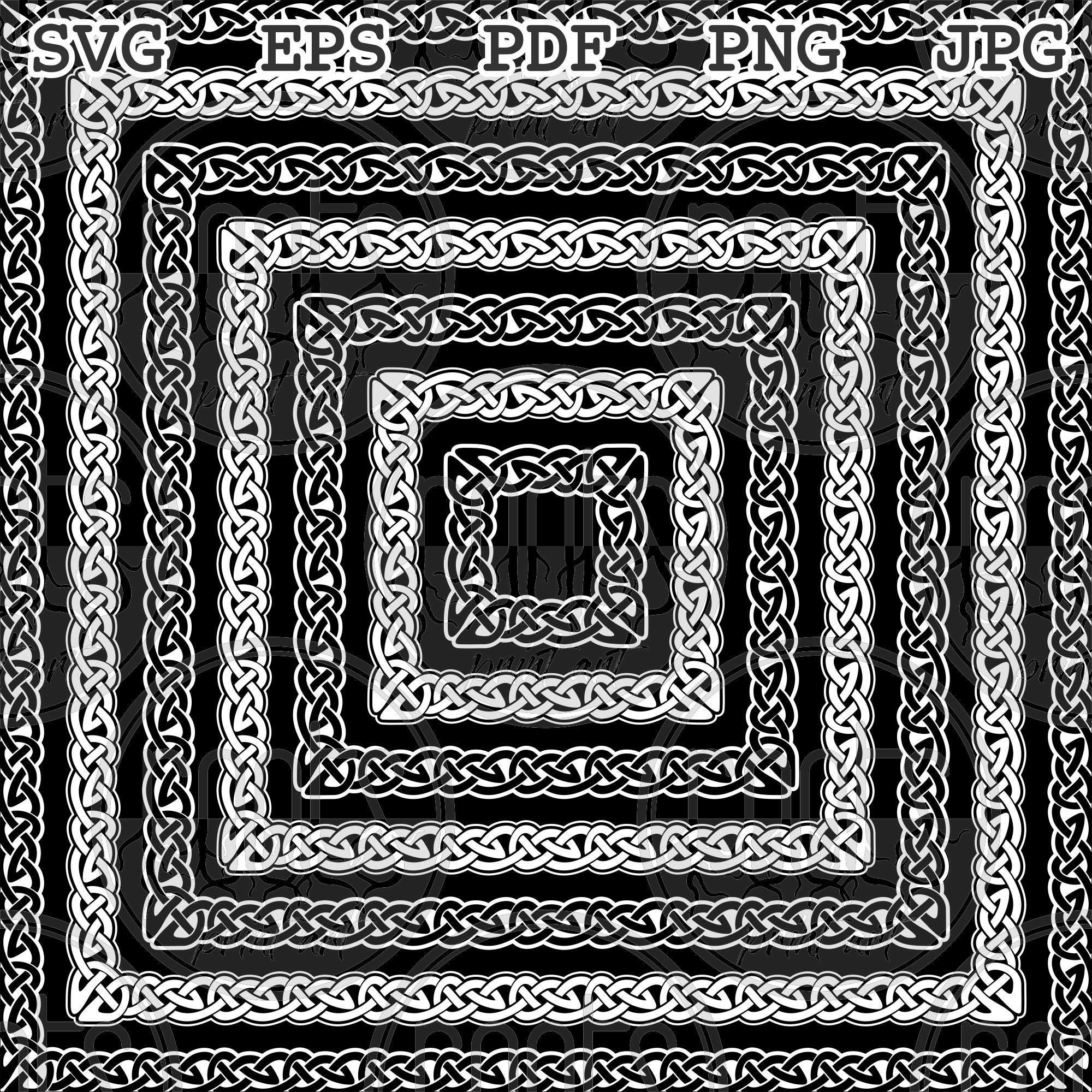 Celtic Knot, Square Frame, Irish Knotwork, Traditional Ireland Ornate ...