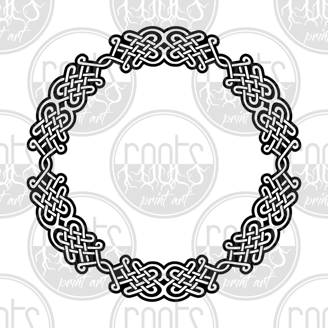 Celtic Knot, Circle Frame, Irish Knotwork, Traditional Ireland Ornate ...