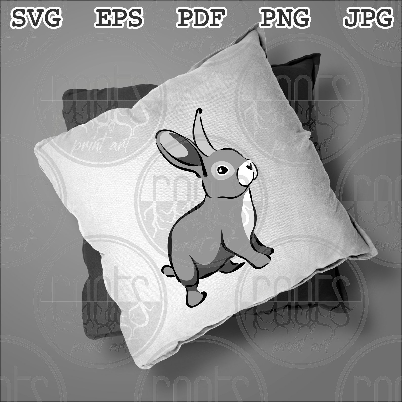 Rabbit SVG, Bunny Clipart, Cute Pet Vector Download, Printable Art,farm ...
