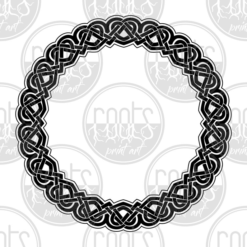 Celtic Knot, Circle Frame, Irish Knotwork, Traditional Ireland Ornate ...