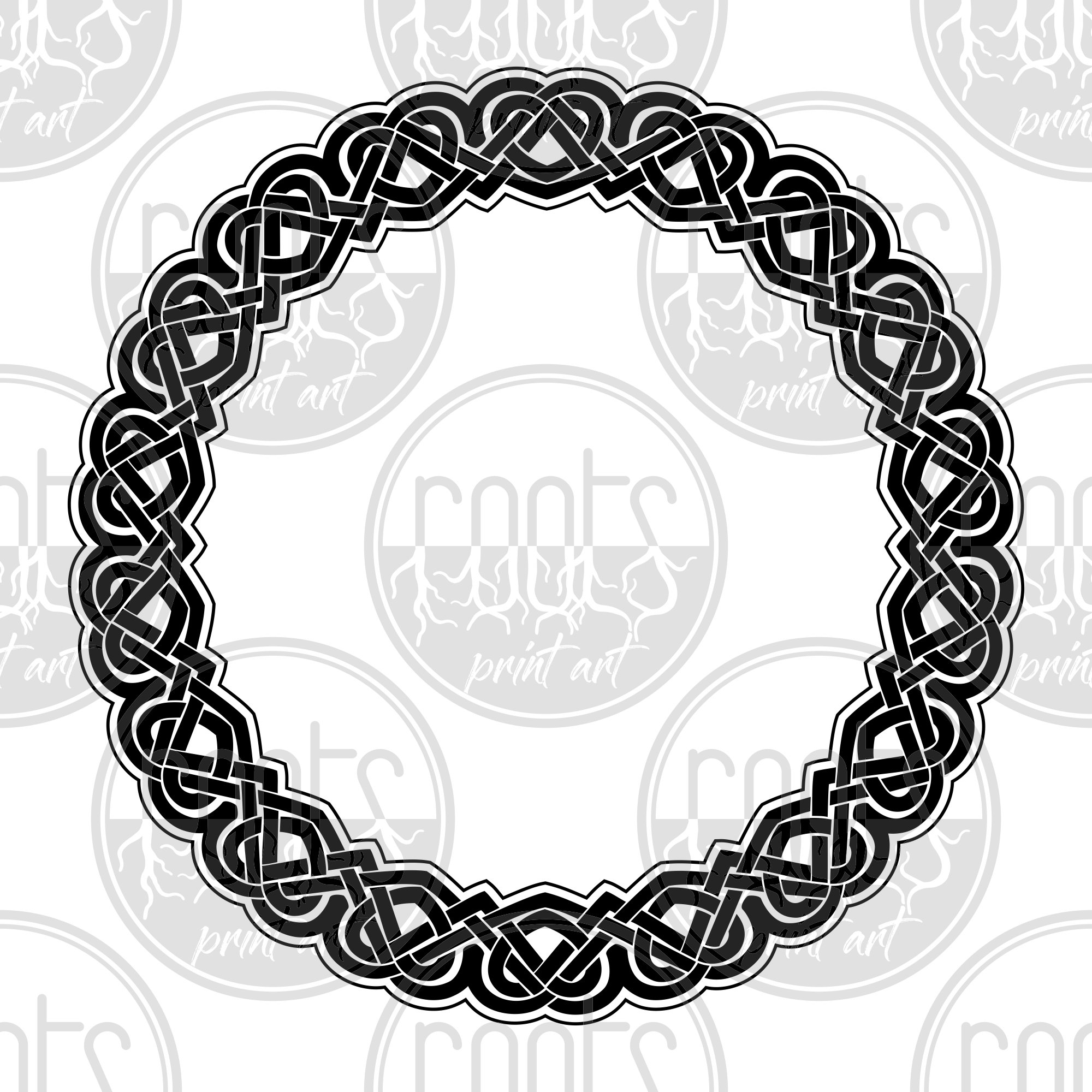 Celtic Knot, Circle Frame, Irish Knotwork, Traditional Ireland Ornate ...