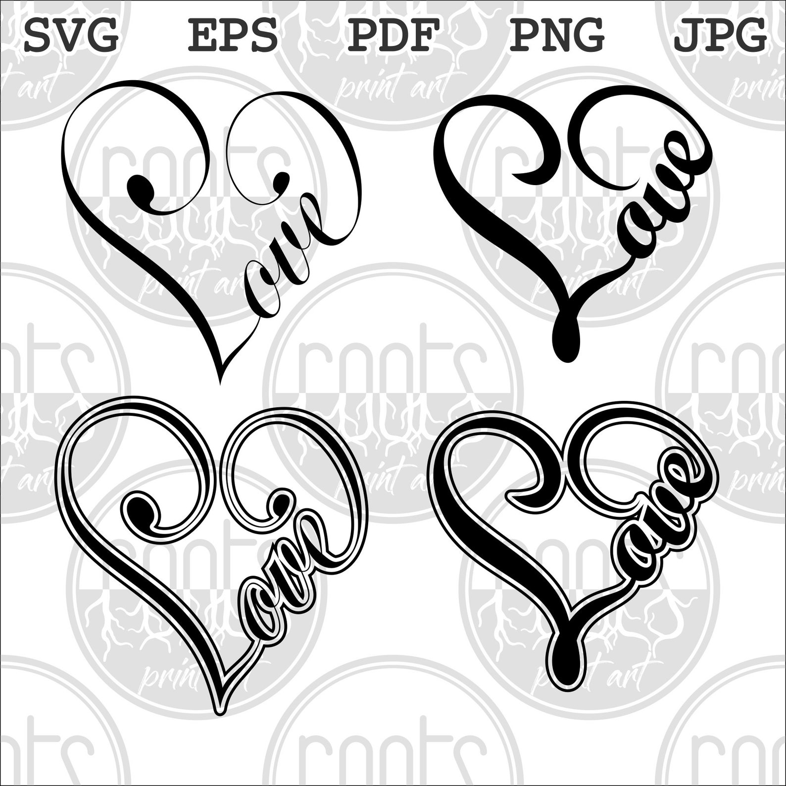 Abstract Heart Svg, Digital Download, Instant Prints,handmade,love ...