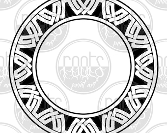 Celtic Knot, Circle Frame, Irish Knotwork, Traditional Ireland Ornate ...