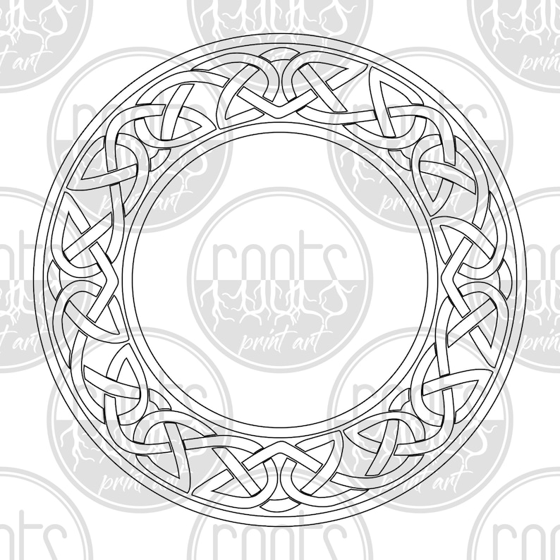 Celtic Knot, Circle Frame, Irish Knotwork, Traditional Ireland Ornate ...