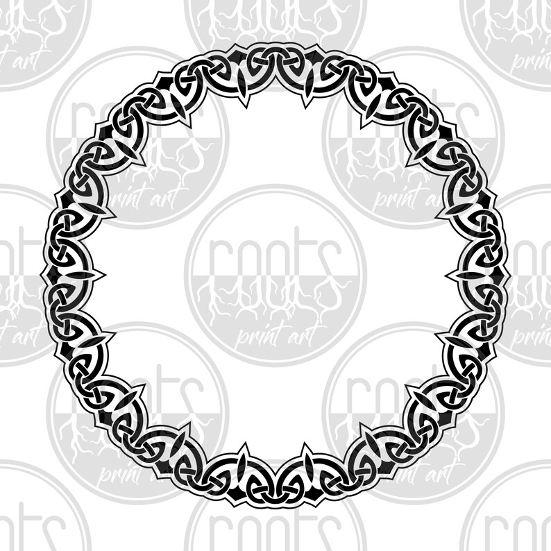 Celtic Knot, Circle Frame, Irish Knotwork, Traditional Ireland Ornate ...