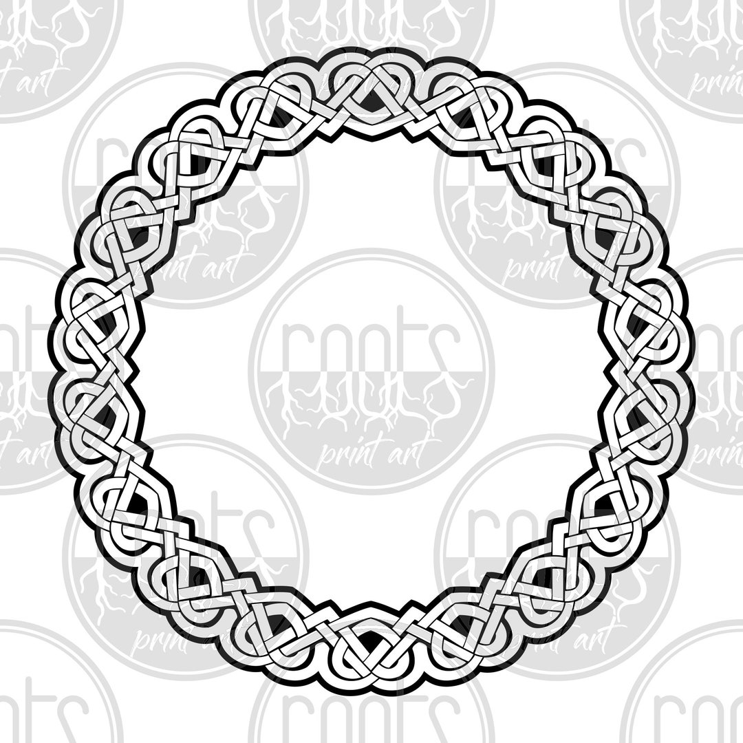 Celtic Knot, Circle Frame, Irish Knotwork, Traditional Ireland Ornate ...