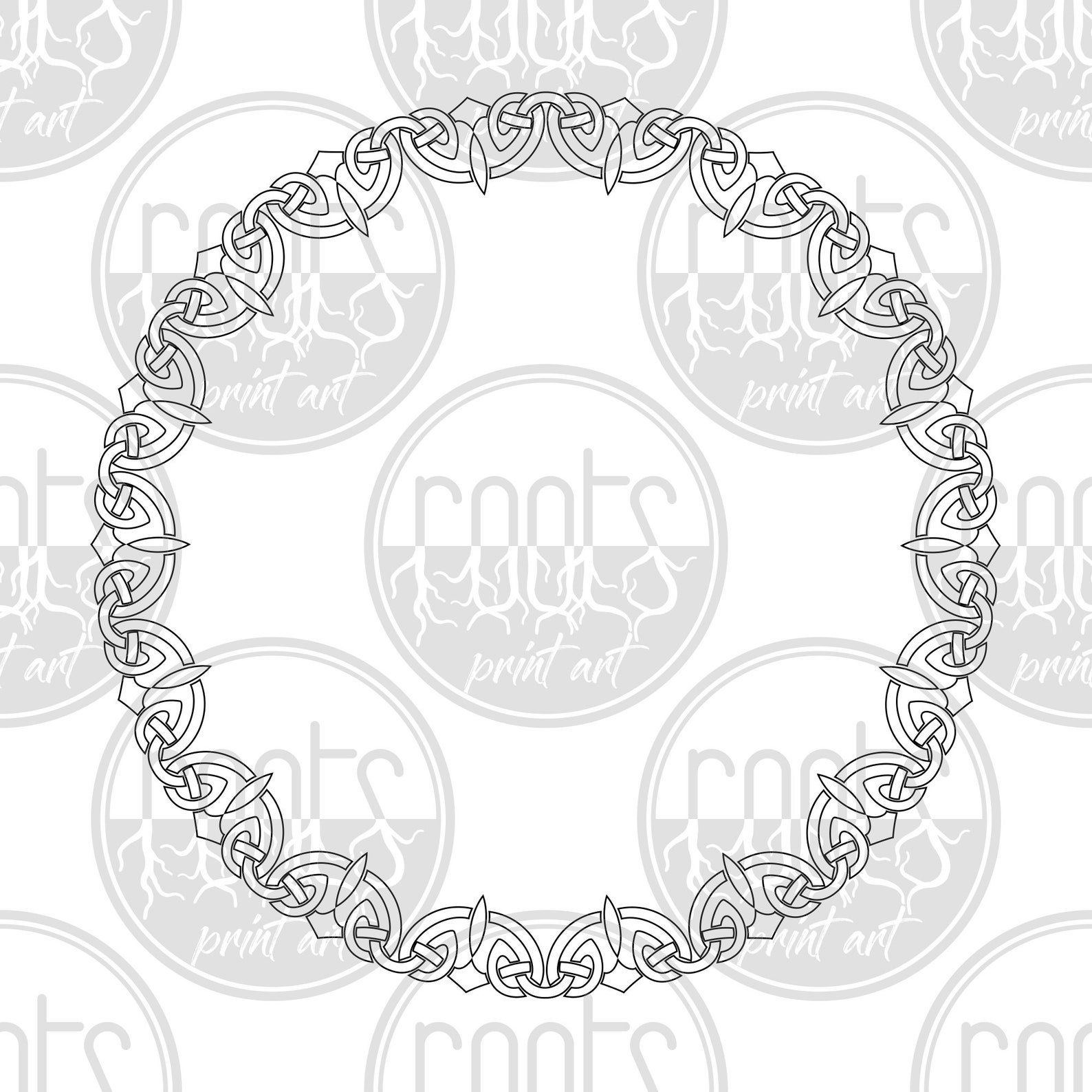 Celtic Knot, Circle Frame, Irish Knotwork, Traditional Ireland Ornate ...