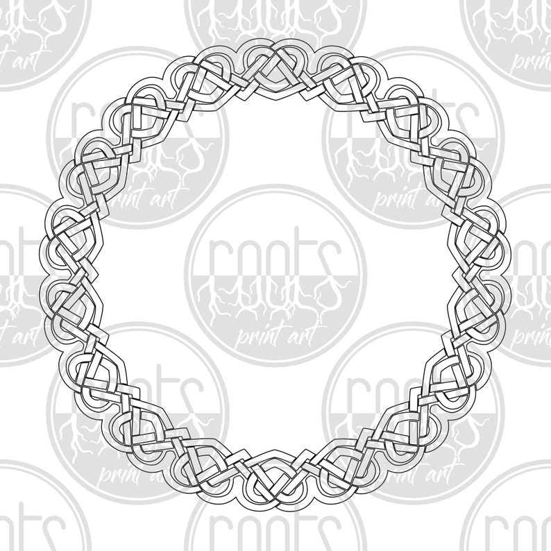 Celtic Knot, Circle Frame, Irish Knotwork, Traditional Ireland Ornate ...
