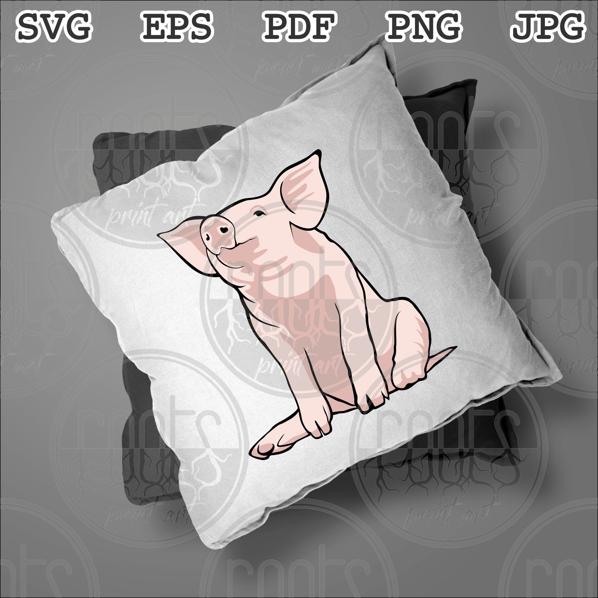 Piggy SVG, Piggy Clipart, Cute Pet Vector Download, Printable Art,farm ...