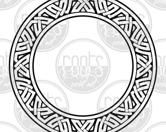 Celtic Knot, Circle Frame, Irish Knotwork, Traditional Ireland Ornate ...
