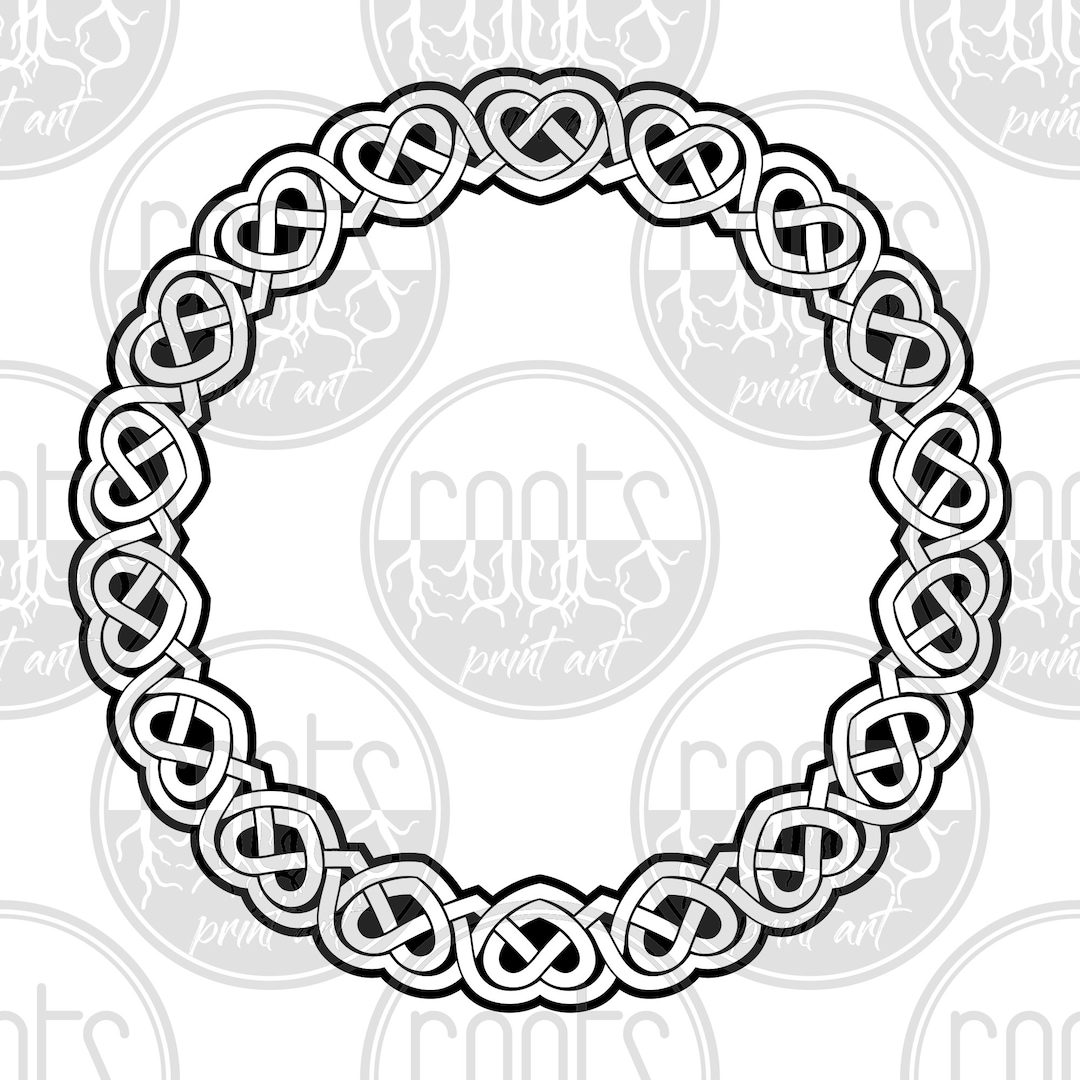 Celtic Knot, Circle Frame, Irish Knotwork, Traditional Ireland Ornate ...