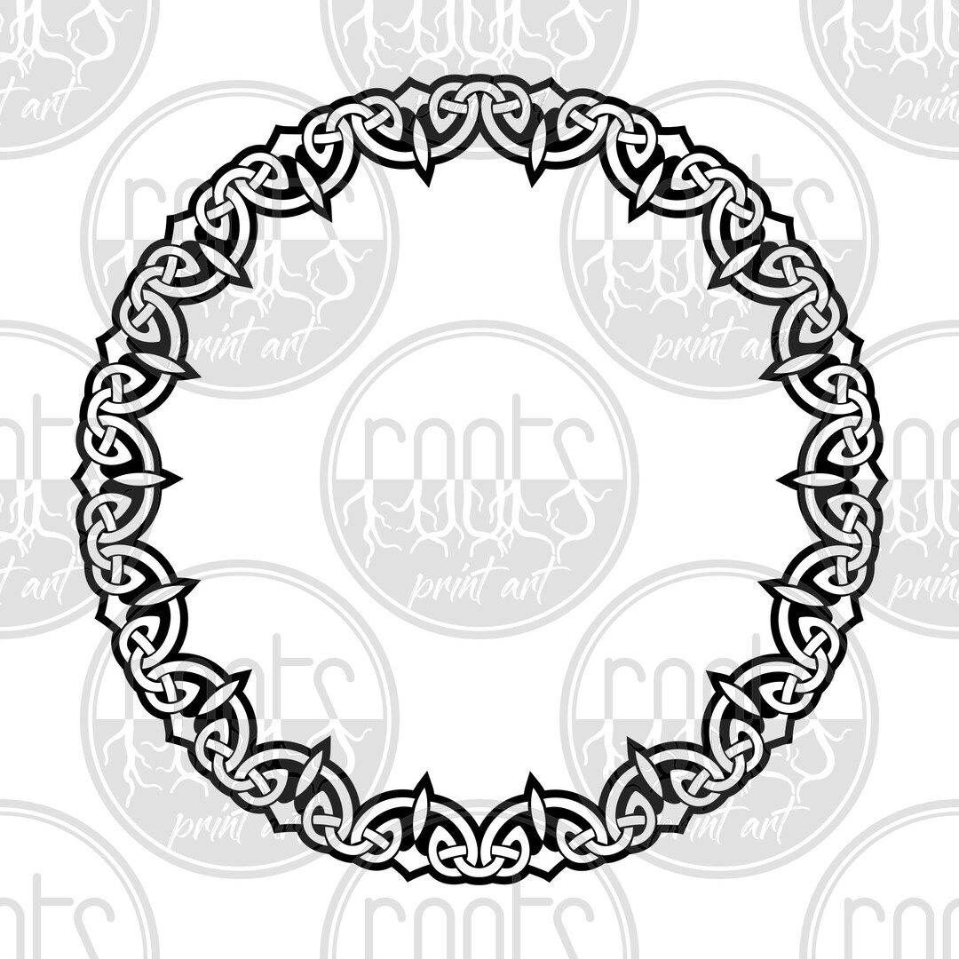 Celtic Knot, Circle Frame, Irish Knotwork, Traditional Ireland Ornate ...