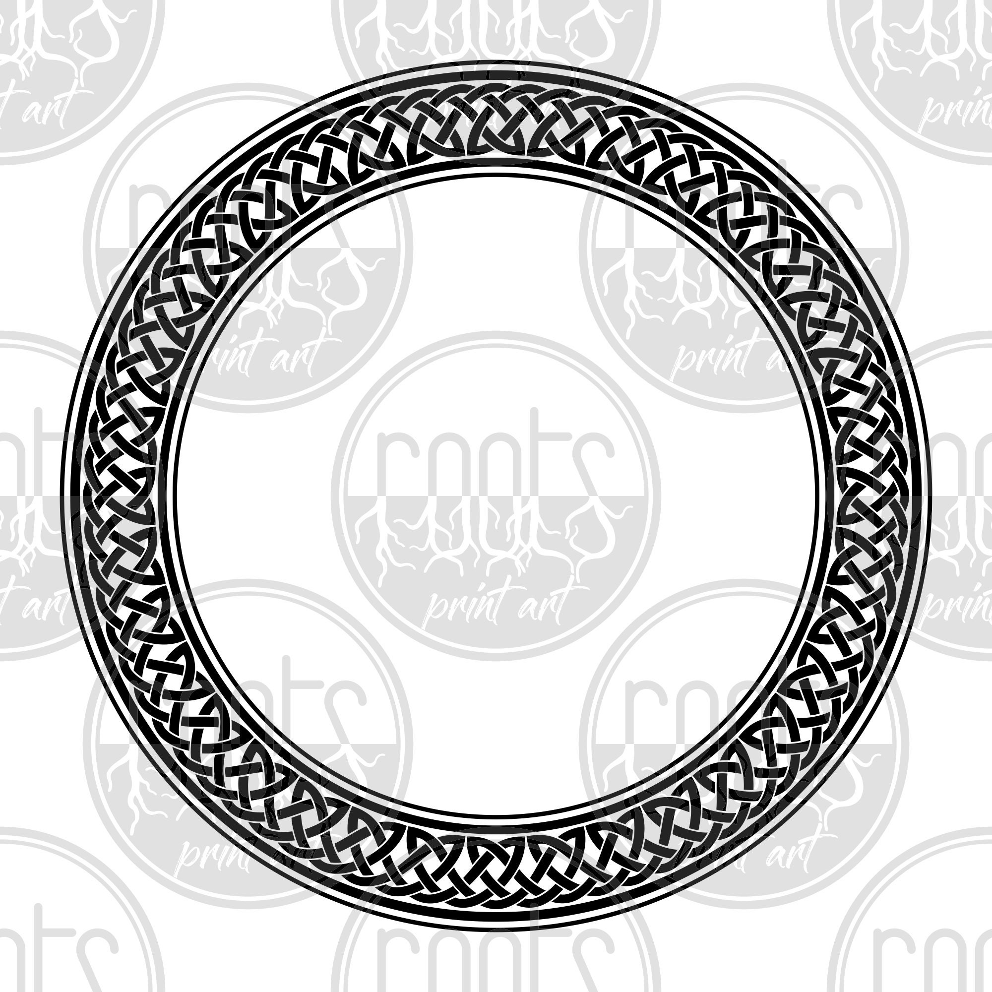 Celtic Knot, Circle Frame, Irish Knotwork, Traditional Ireland Ornate ...