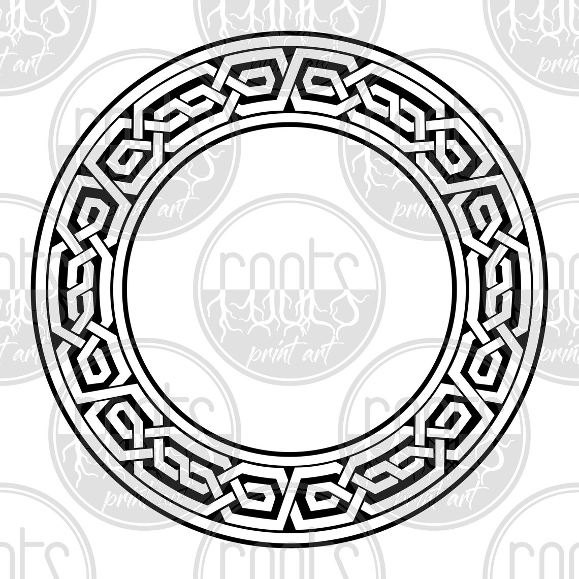 Celtic Knot, Circle Frame, Irish Knotwork, Traditional Ireland Ornate ...