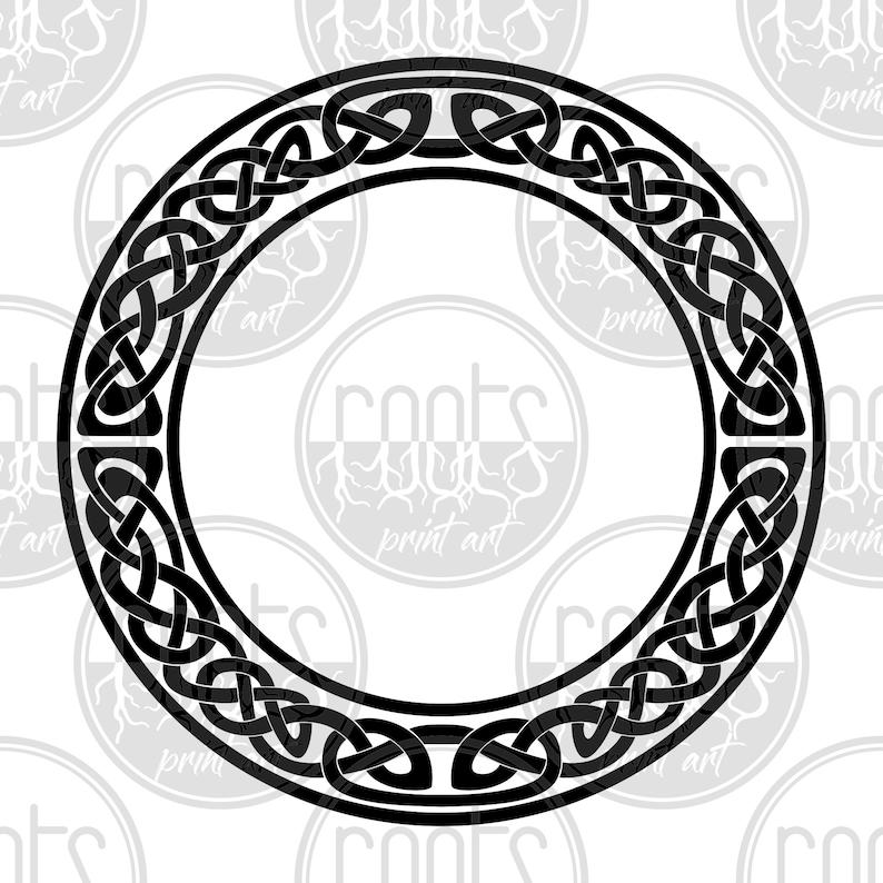 Celtic Knot, Circle Frame, Irish Knotwork, Traditional Ireland Ornate ...