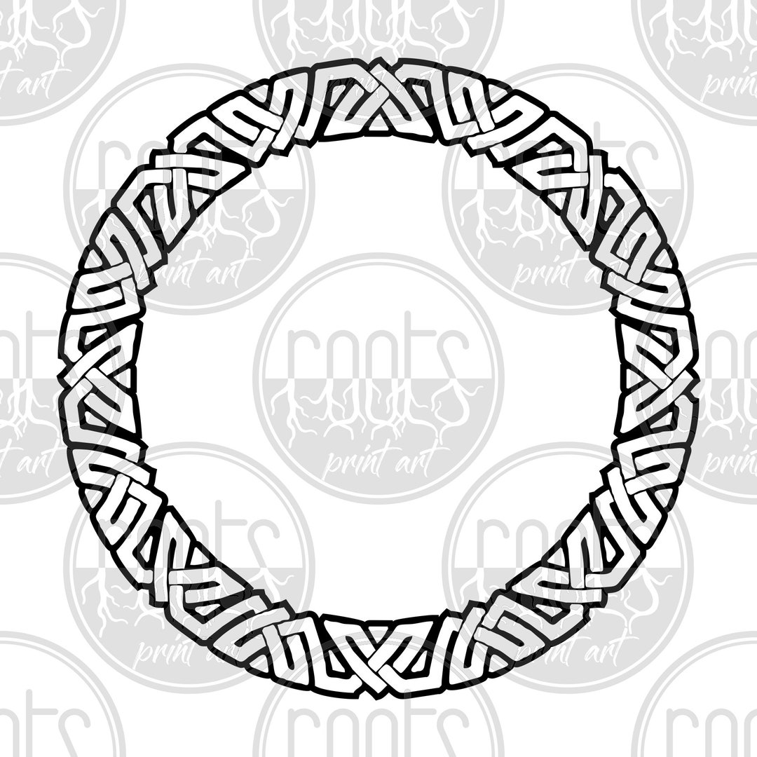 Celtic Knot, Circle Frame, Irish Knotwork, Traditional Ireland Ornate ...