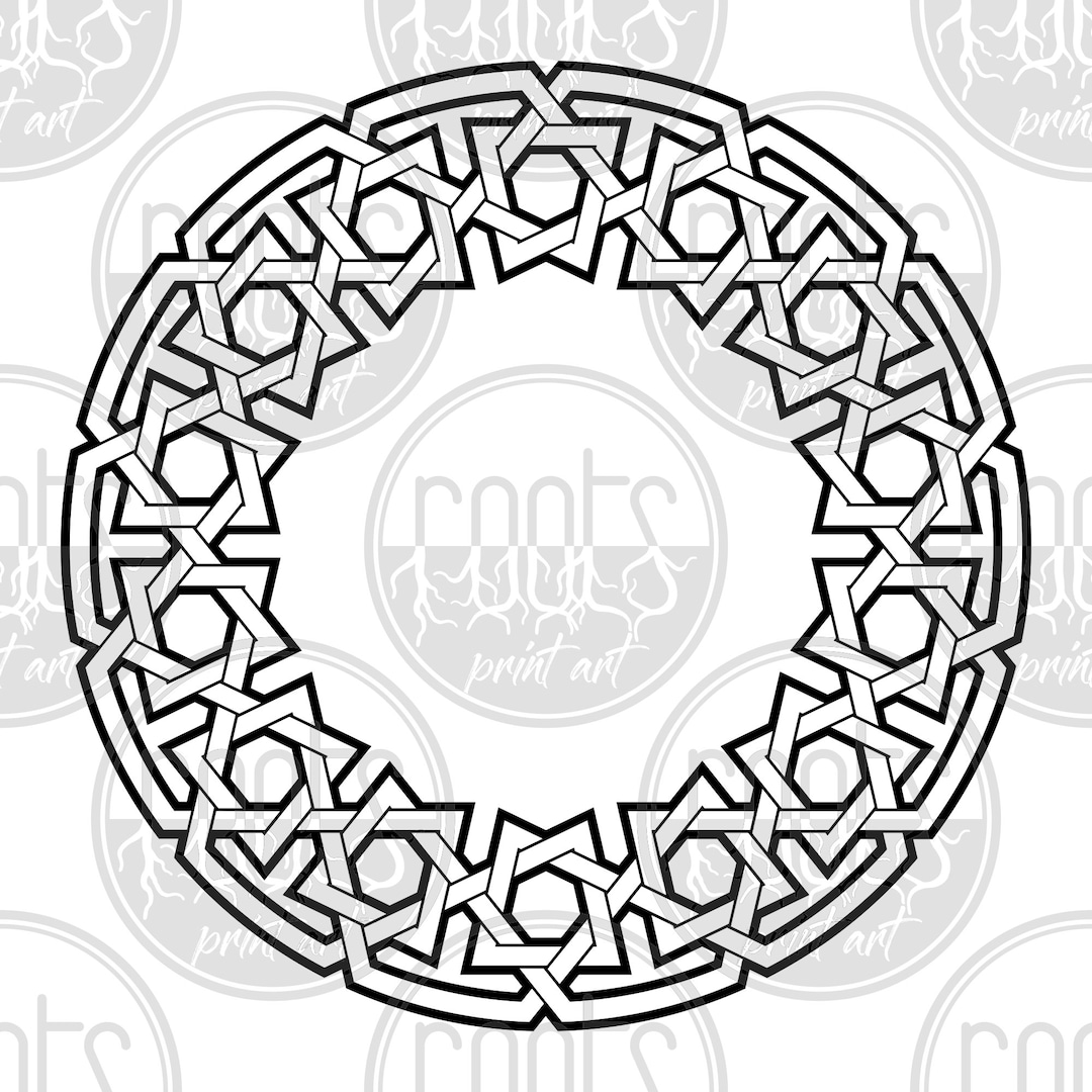 Celtic Knot, Circle Frame, Irish Knotwork, Traditional Ireland Ornate ...