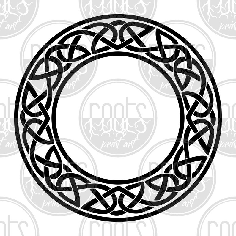 Celtic Knot, Circle Frame, Irish Knotwork, Traditional Ireland Ornate ...