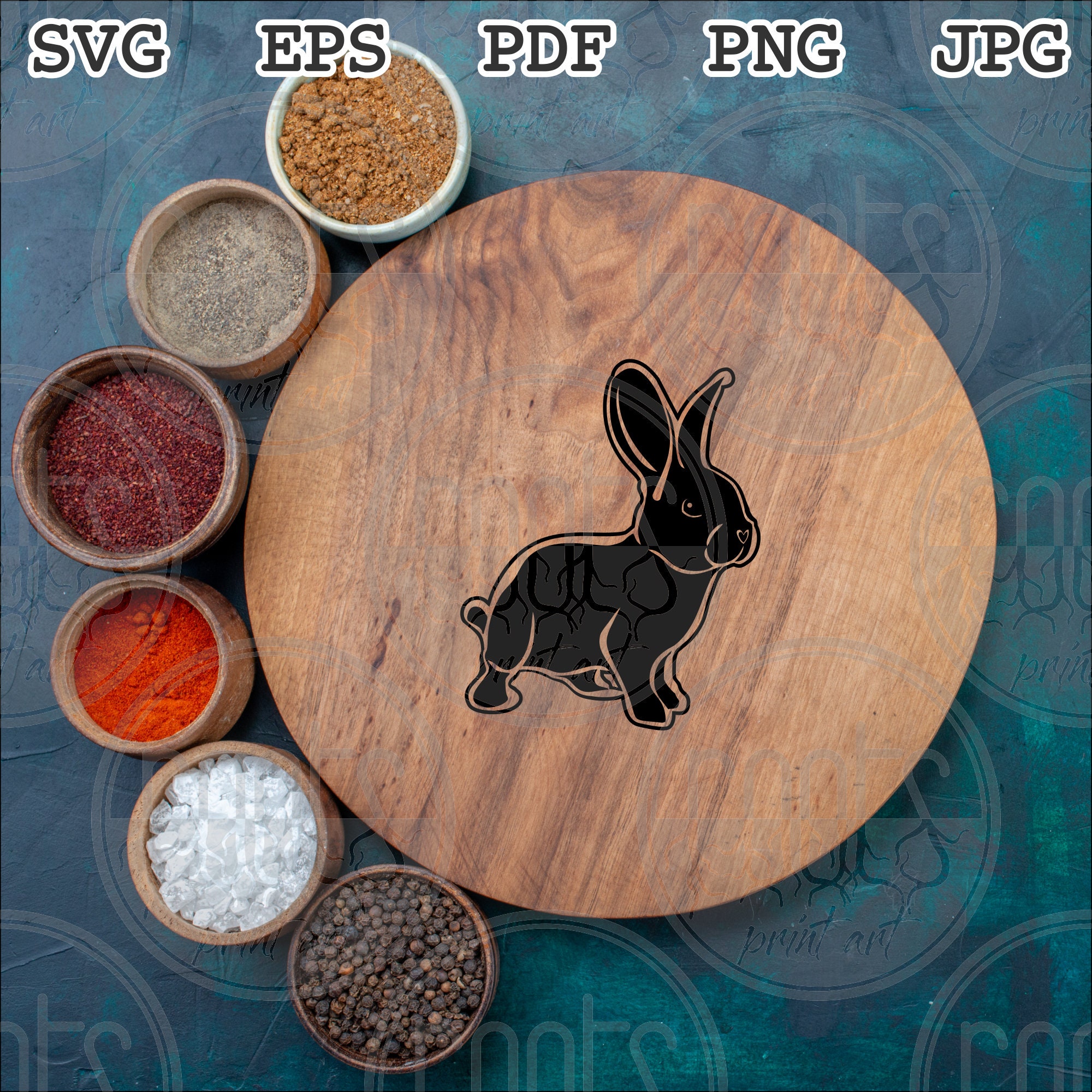 Rabbit SVG, Bunny Clipart, Cute Pet Vector Download, Printable Art,farm ...