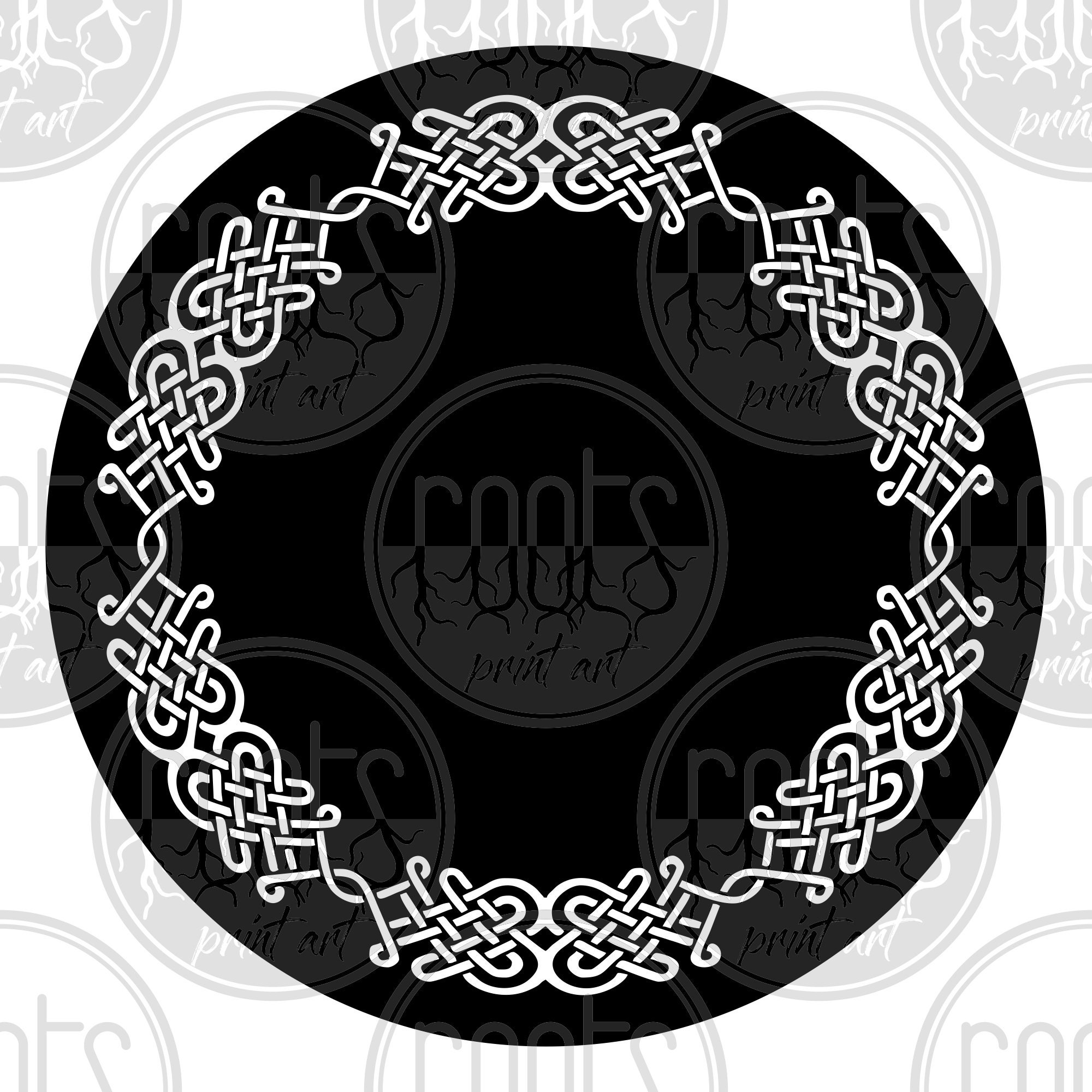 Celtic Knot, Circle Frame, Irish Knotwork, Traditional Ireland Ornate ...