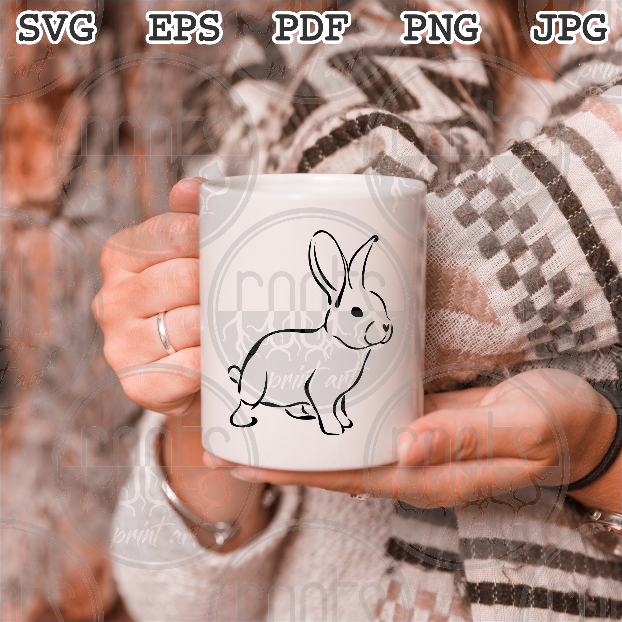 Rabbit SVG, Bunny Clipart, Cute Pet Vector Download, Printable Art,farm ...