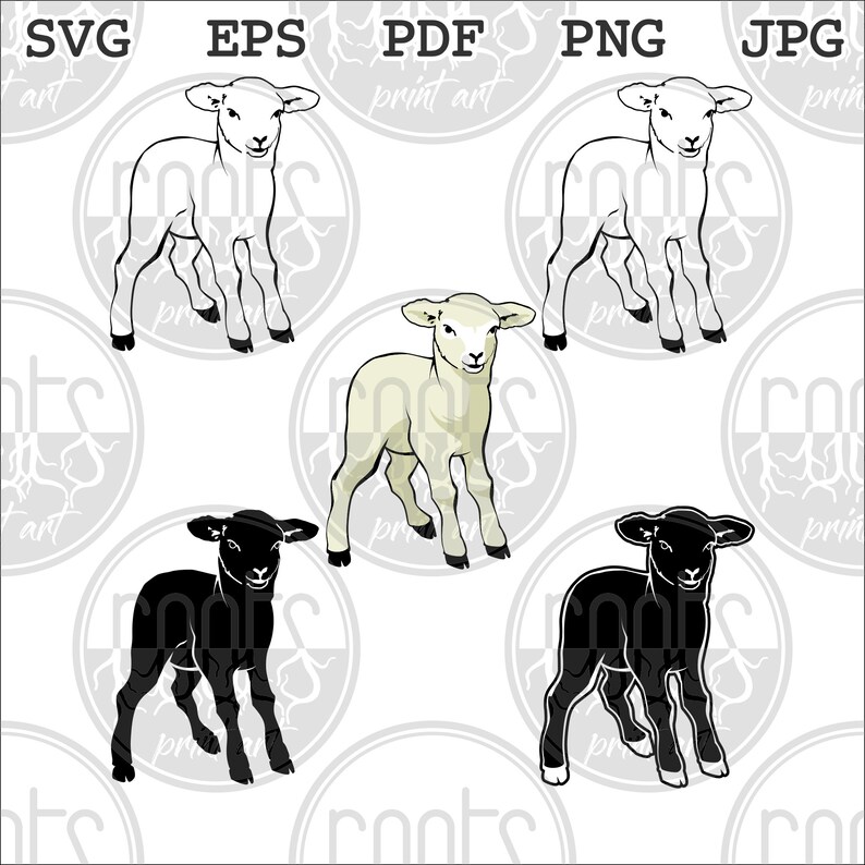 Lamb SVG, Lamb Clipart, Cute Pet Vector Download, Printable Art,farm ...